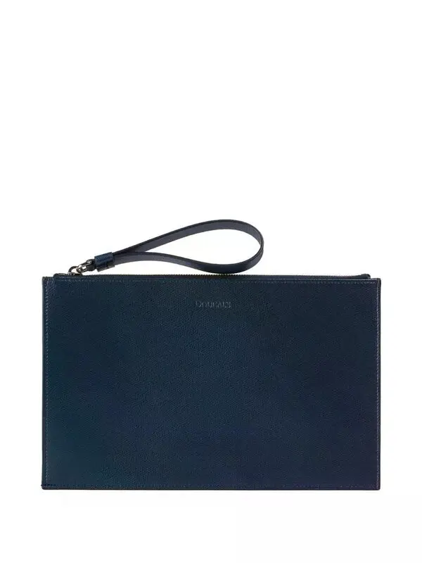 DOUCAL'S Palmellato Leather Document Pouch - Blue