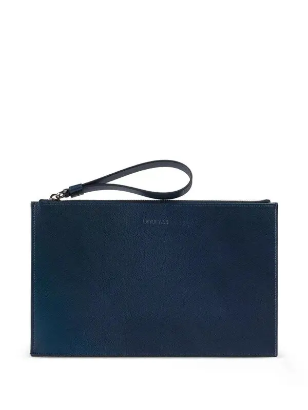 DOUCAL'S Palmellato Leather Document Pouch - Blue