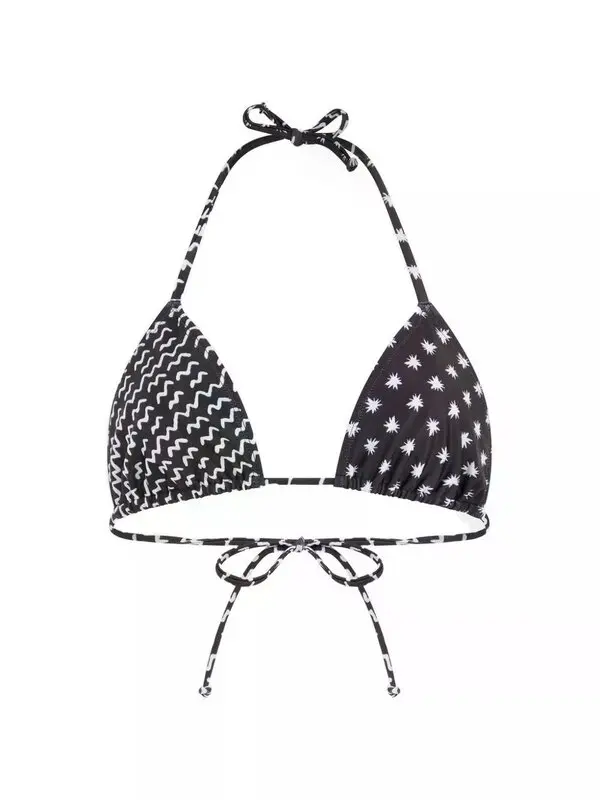 DONDE ESTEBAN Star-print Triangle Bikini Top - Black