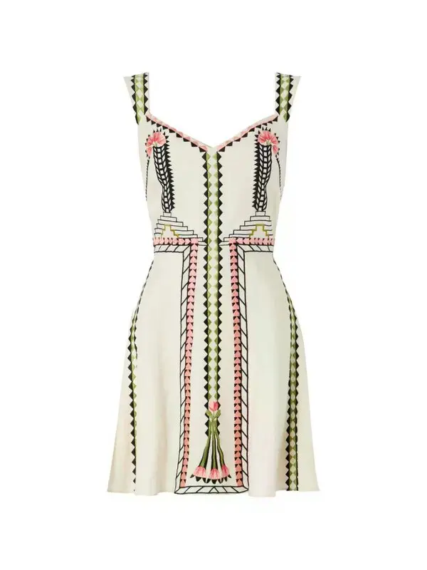 TEMPERLEY LONDON Avalon Embroidered Linen Dress - Neutrals