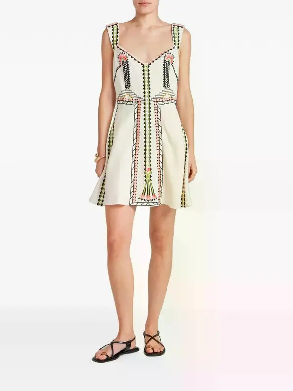 TEMPERLEY LONDON Avalon Embroidered Linen Mini Dress