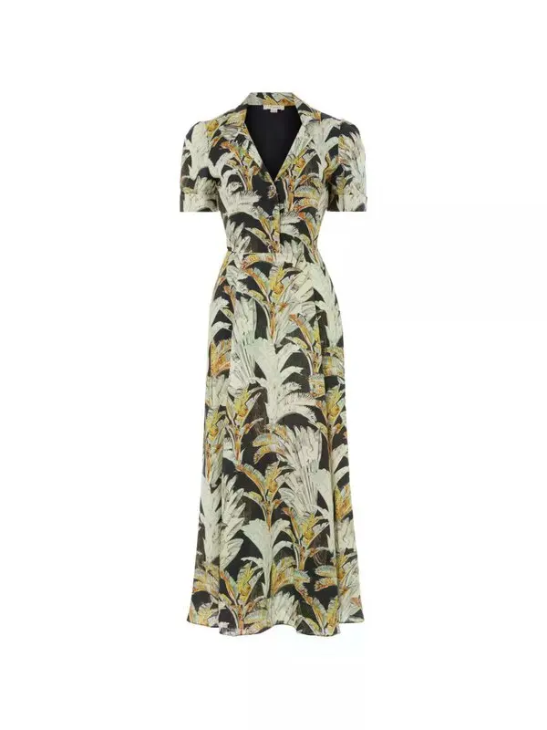 TEMPERLEY LONDON Baxter Palm Leaf-print Dress - Black