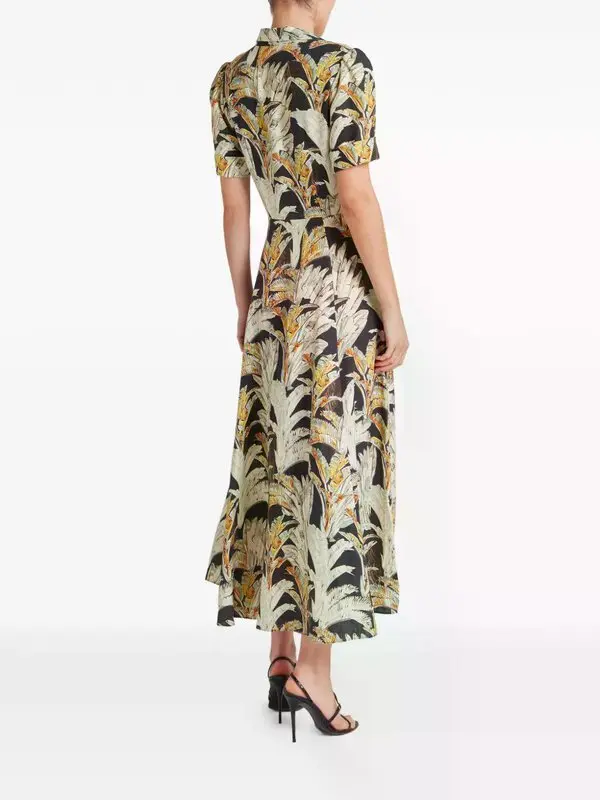 TEMPERLEY LONDON Baxter Palm Leaf-print Dress - Black