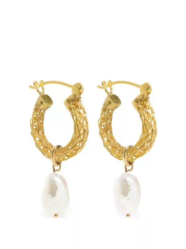 FREYA ROSE Weave Baroque-pearl Earrings - Gold