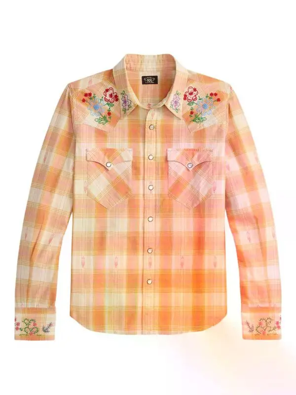 Ralph Lauren Plaid Embroidered Shirt - Orange