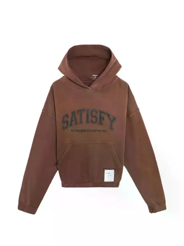 Satisfy Logo-print Hoodie - Brown