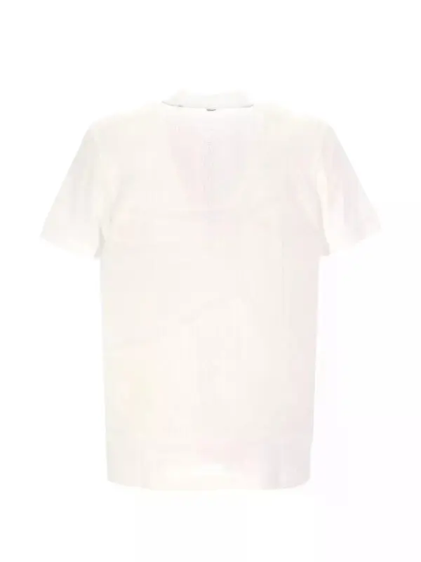 BOSS Perforated Quarter-zip Polo Shirt - White