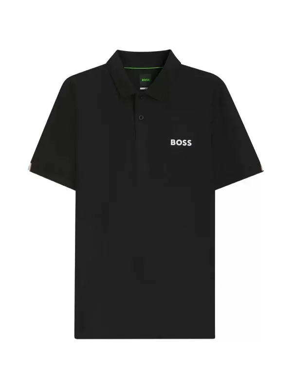 BOSS Active Stripe-jersey Slim-fit Polo Shirt With Four-way Stretch