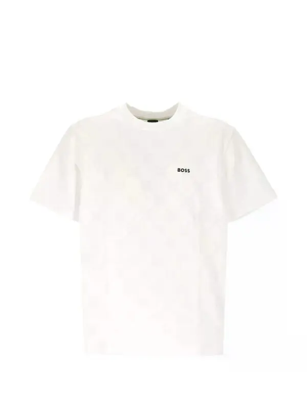 BOSS Cotton-blend T-shirt With Tennis-ball Jacquard