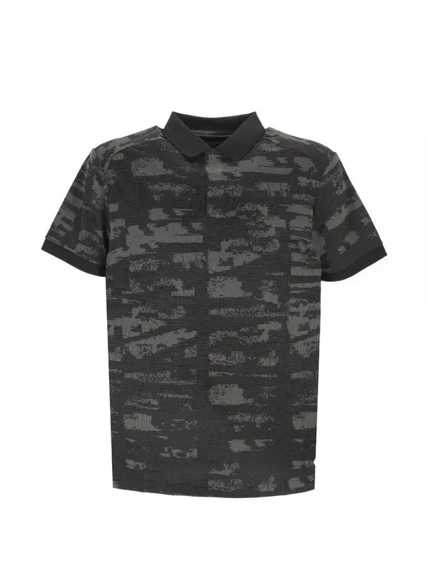 BOSS Abstract-print Polo Shirt - Black