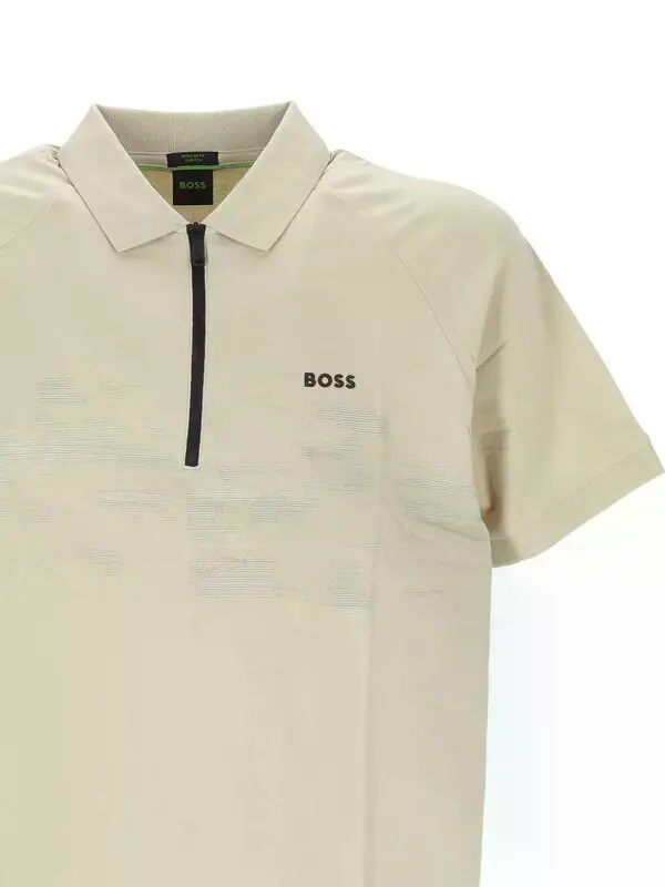 BOSS Textured Raglan-sleeve Polo Shirt