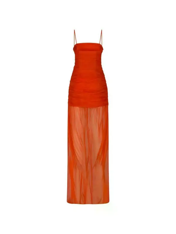 Raquel Diniz Ruched Sheer-panel Dress