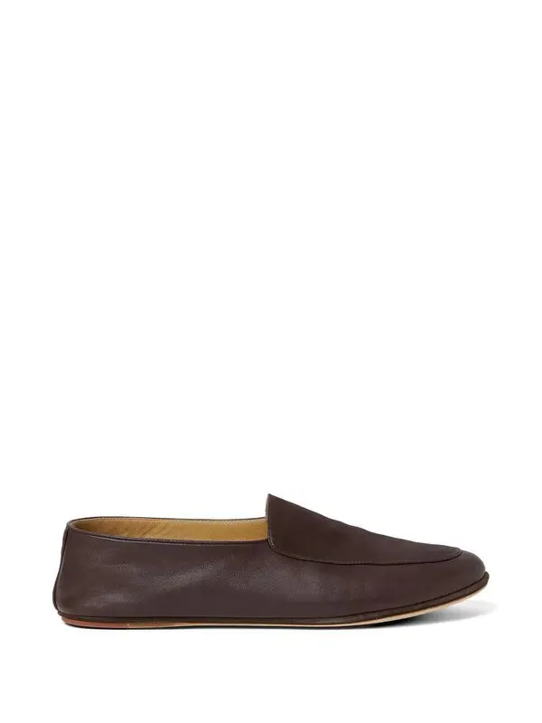 Loro Piana Anton Lambskin Loafers - Brown
