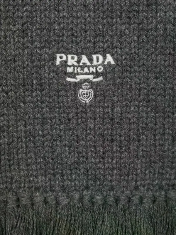 Prada Logo-embroidered Cashmere Scarf