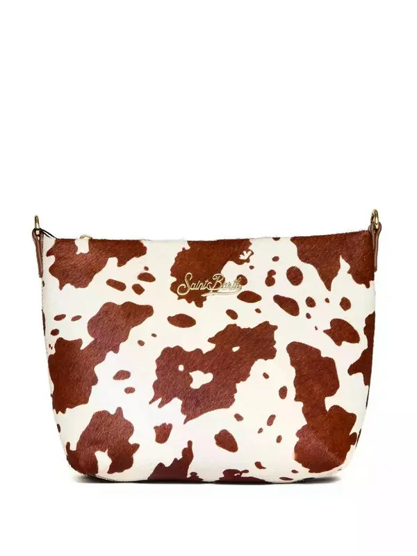MC2 SAINT BARTH Aline Cow-print Clutch Bag - White