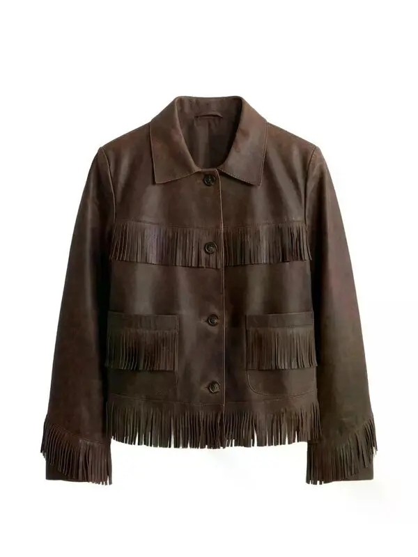 NILI LOTAN Fringed Patch-pockets Jacket