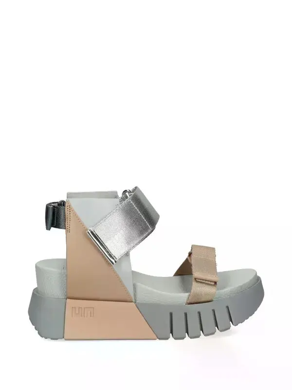 United Nude Delta Run Panelled Metallic Sandals - Neutrals
