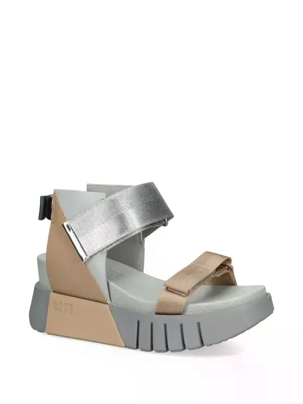 United Nude Delta Run Panelled Metallic Sandals - Neutrals