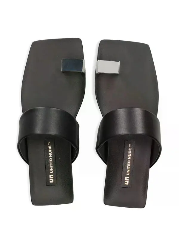 United Nude Loop Toe Lo Square-toe Sandals - Black