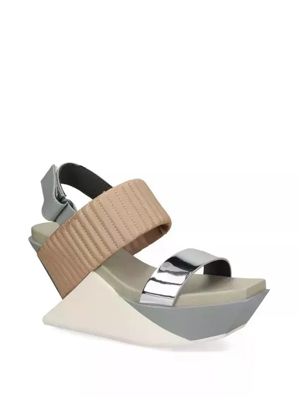 United Nude Delta Wedge Puffer Quilted Metallic Sandals