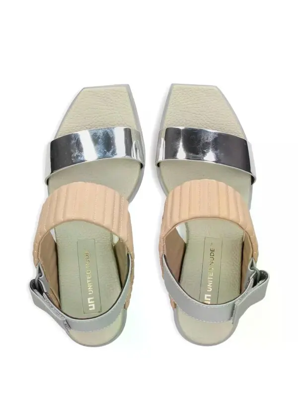 United Nude Delta Wedge Puffer Quilted Metallic Sandals