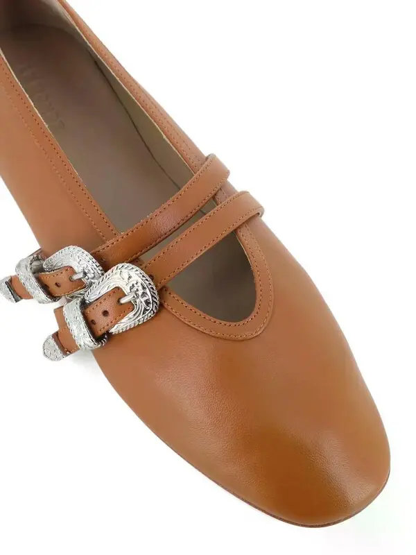 Le Monde Beryl Buckle-strap Ballet Flats - Brown