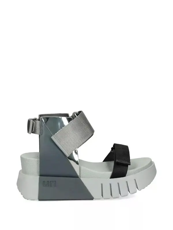 United Nude Delta Run Metallic Touch-strap Sandals - Grey