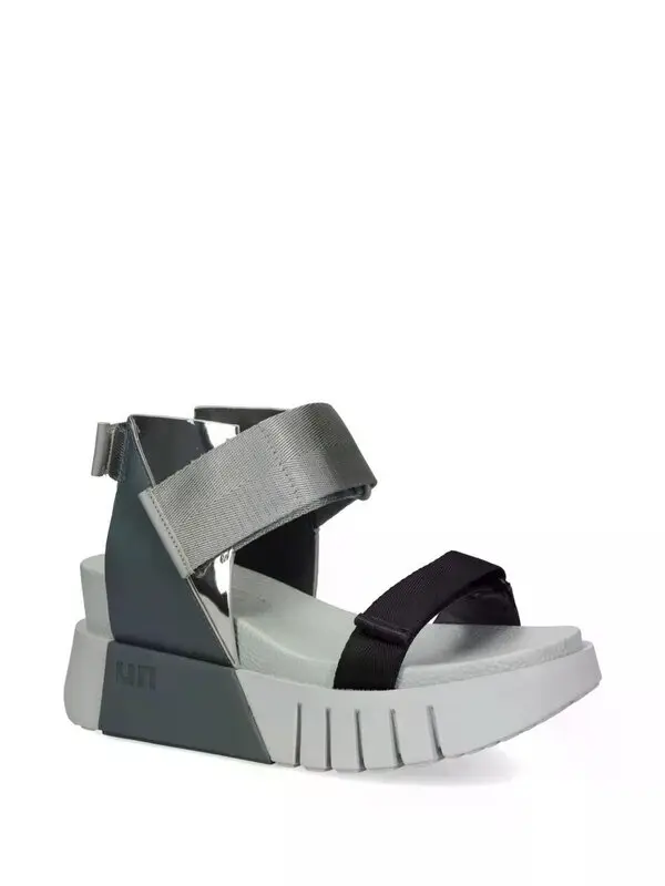 United Nude Delta Run Metallic Touch-strap Sandals - Grey