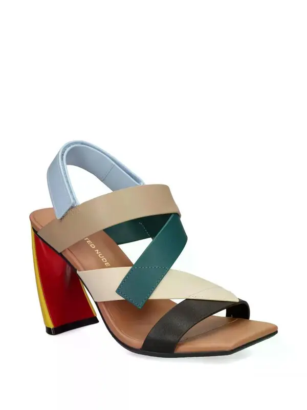 United Nude Juma Straps Hi Color-blocking Crossover Sandals - Neutrals