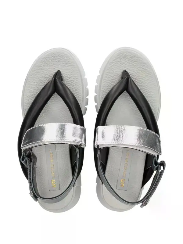 United Nude Delta Tong Padded Metallic Sandals - Black