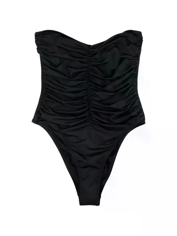 BELAMER Vivien Ruched Strapless Swimsuit - Black