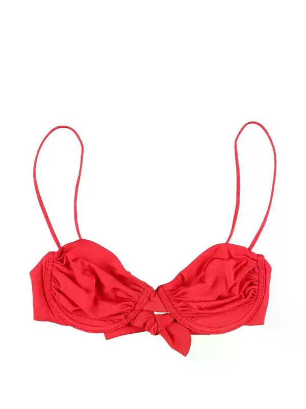 BELAMER Olivia Ruched Bikini Top - Red