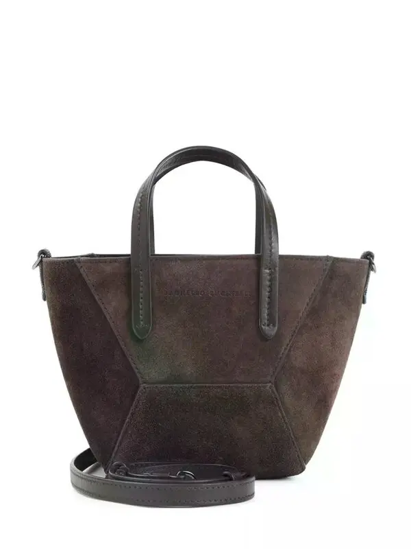 Brunello Cucinelli Mini Suede Panelled Tote Bag - Brown