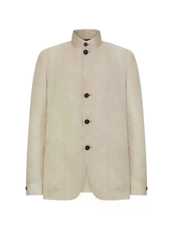 Zegna Oasi Lino Leather-trimmed Chore Jacket - Neutrals