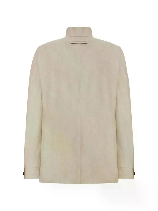 Zegna Oasi Lino Leather-trimmed Chore Jacket - Neutrals