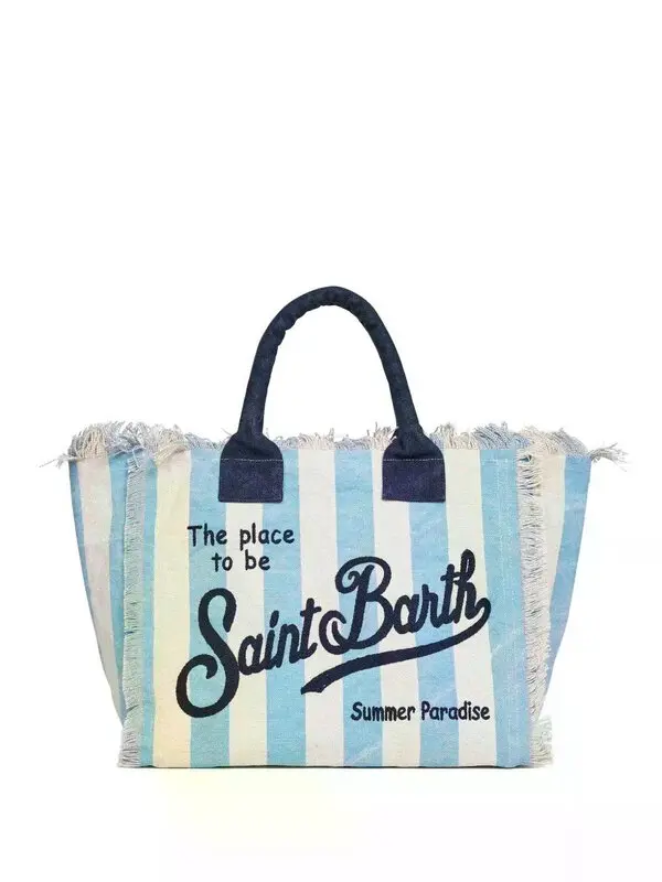 MC2 SAINT BARTH Vertical-stripes Tote Bag - Blue