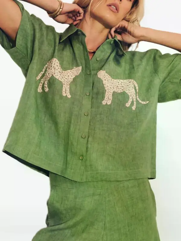 Carolina K Leopard-embroidered Shirt