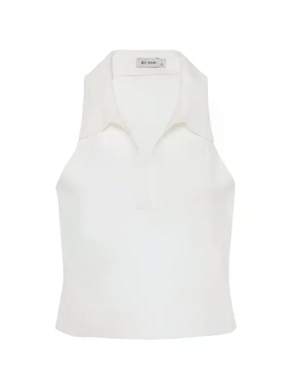Simkhai Halterneck Polo Top - White