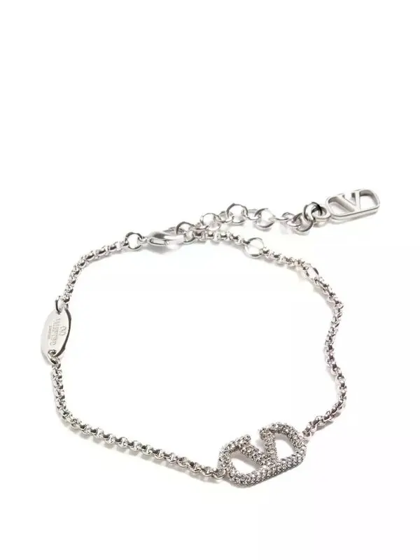 Valentino Garavani Vlogo Signature Crystal-embellished Bracelet - Silver