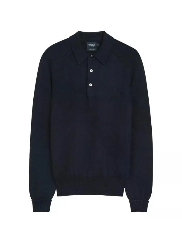 DRAKE'S Knitted Raglan-sleeve Polo Shirt
