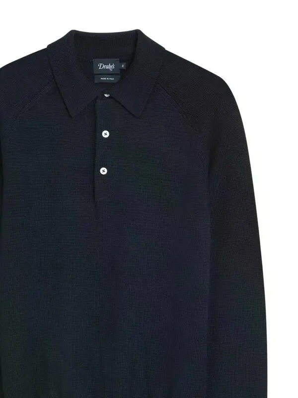 DRAKE'S Knitted Raglan-sleeve Polo Shirt