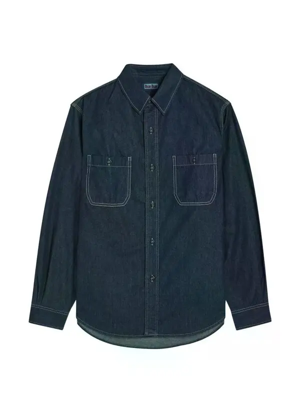 BLUE BLUE Contrast-stitch Patch-pocket Shirt