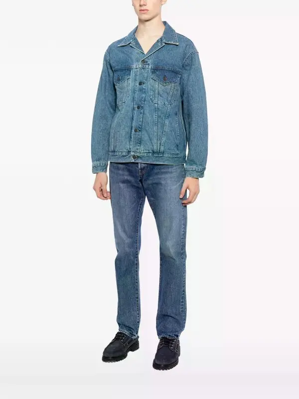 BLUE BLUE Washed Denim Jacket With Classic Collar