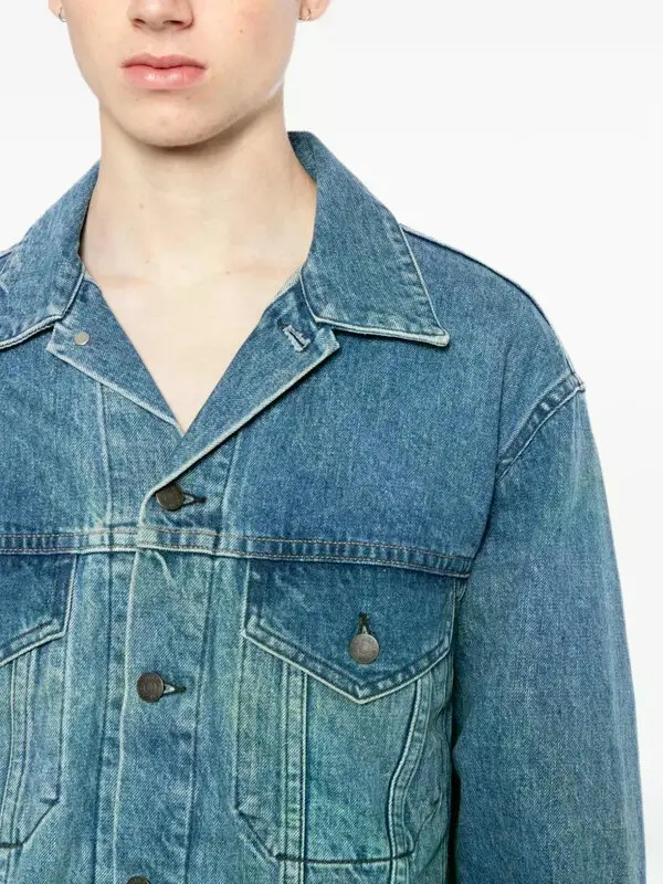 BLUE BLUE Washed Denim Jacket With Classic Collar
