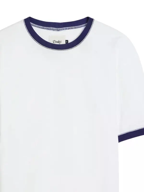 DRAKE'S Contrast-trim T-shirt
