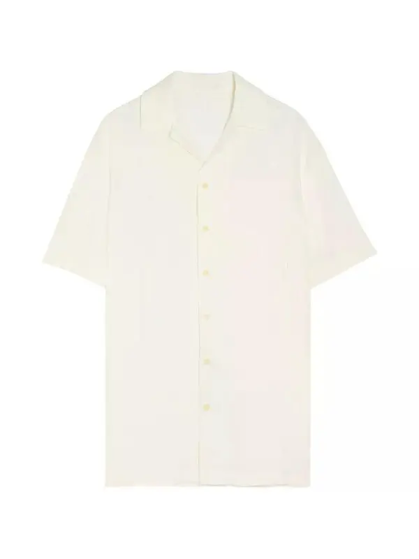 DELOS Textured Camp-collar Shirt - Neutrals