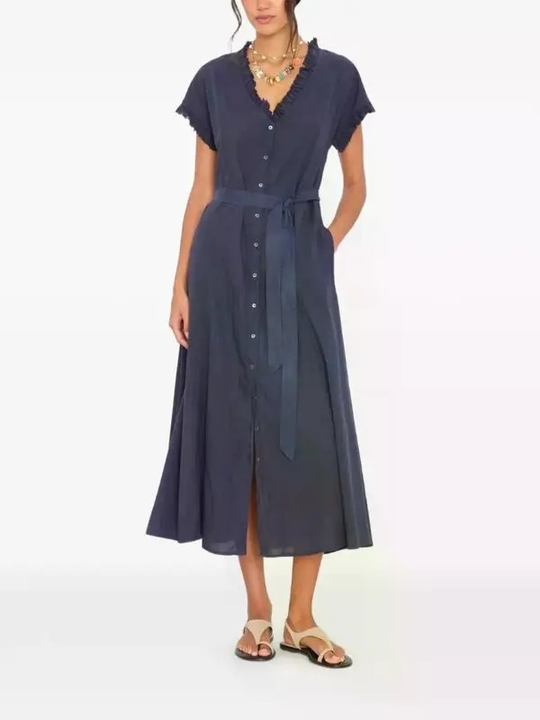 Xirena Dixie Ruffled-trim Belted Midi Dress