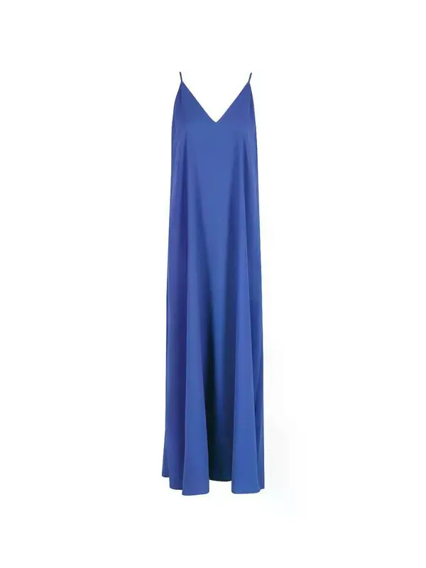 GIANLUCA CAPANNOLO Rosie V-neck Maxi Dress - Blue