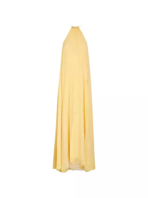DELOS Luna Pleated Halterneck Dress - Yellow