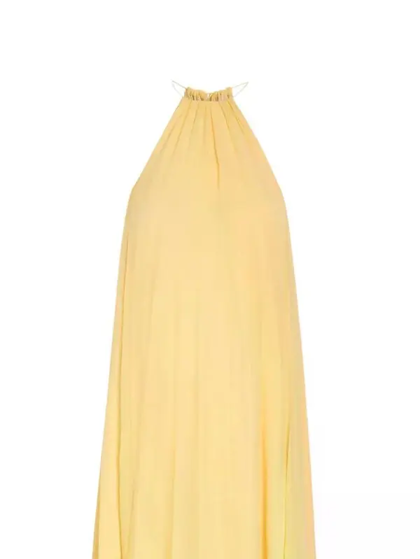 DELOS Luna Pleated Halterneck Dress - Yellow